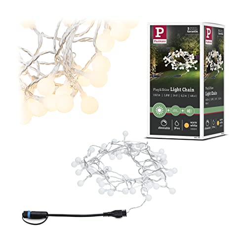Paulmann 94558 Plug & Shine LED Outdoor Light Chain IP44 Warm White ...
