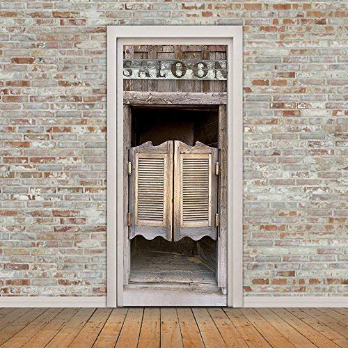 Wallflexi Door Thrilling Saloon Home Decoration Wall Art Murals Decals ...