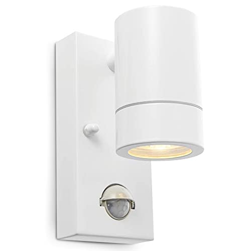 National Lighting PIR Outside Lights - Outdoor Security Lights - Gloss White Motion Sensor ...
