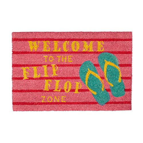 "Relaxdays Coir Doormat ""Welcome to the Flip Flop Zone"" 40x60cm No ...