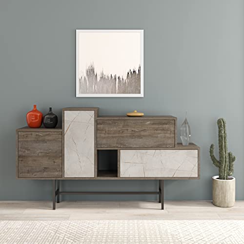HOCUS PICUS Modern Design Sideboard with 4 Storage Cabinet for Living ...