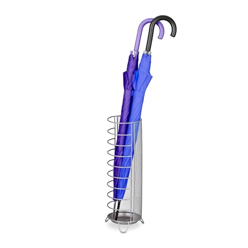 Relaxdays Umbrella Stand, 44 x 16 x 16 cm, Metal, Round, Brolly Drying ...