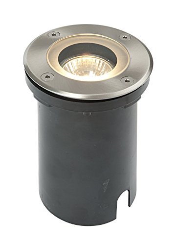 National Lighting IP65 Stainless Steel GU10 Round Outdoor Decking Walk ...