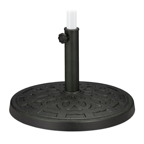 Relaxdays Parasol Stand Poles 38-50 mm, Ø 50 cm, Iron Look, Sunshade ...