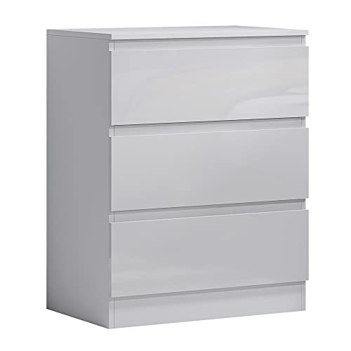 FWStyle Modern Bedroom Furniture Chest of Drawers, Large 3 Drawer Chest ...