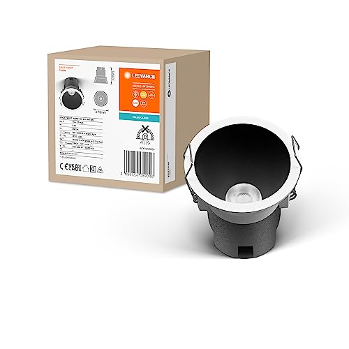 LEDVANCE Spot Twist Recessed Downlight, Black, 5W, 400Lm, 830 Wt, 70Mm ...
