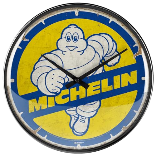 Nostalgic-Art Retro wall clock, Ø 31 cm, Michelin – Bibendum 80s – Gift ...