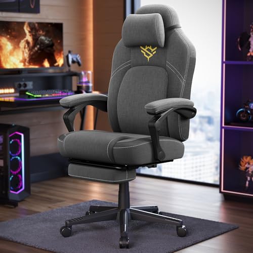 SONGMICS HOME Gaming Chair, Ergonomic Computer Chair with Footrest ...