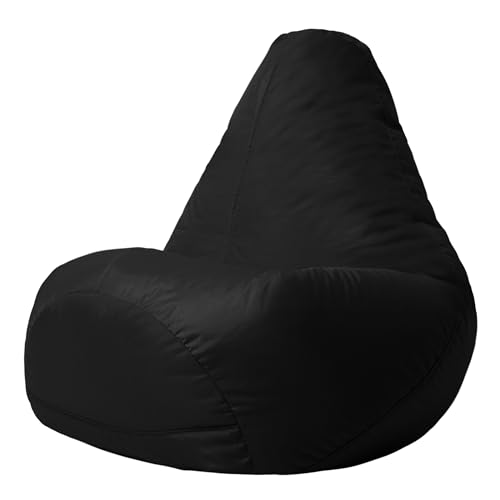 Bean Bag Bazaar High Back Recliner Bean Bag Chair, Black, Indoor ...