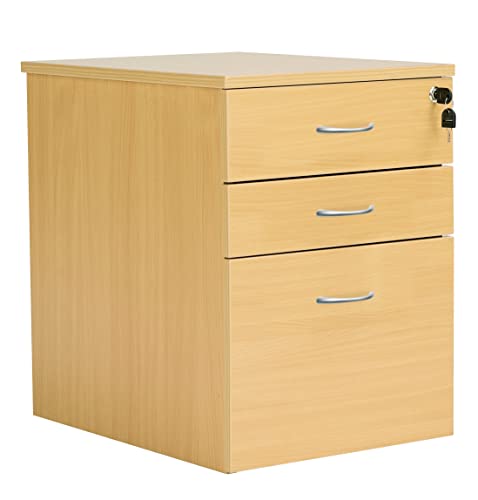 Heavy Duty 3 Drawer (1 for Filing) Mobile Pedestal Filing Cabinet, File ...