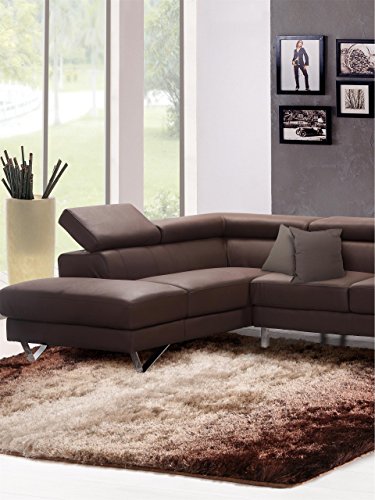 benuta Whisper Shaggy Deep-Pile Rug, Brown/Taupe, 160 x 230 cm, Long ...