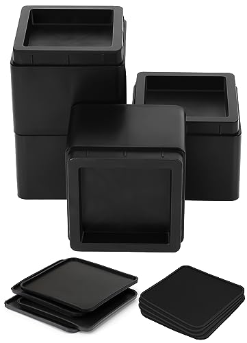 Utopia Bedding Bed Risers 3 Inch - Pack of 4 - Adjustable Furniture ...