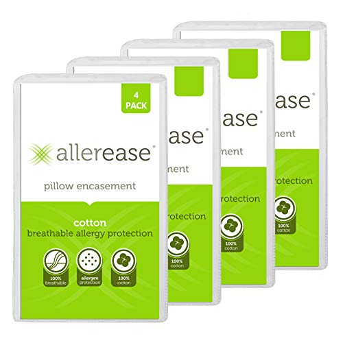 Aller-Ease Pillow Protectors, 100% Cotton, White, 4 Pack by Amazon ...
