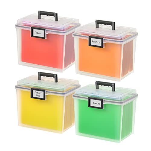 Iris Ohyama File Box, Clear w/Handle, Letter by Amazon | ufurnish.com