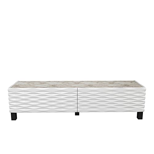 DECOROTIKA Lerze Modern 150 cm Wide TV Stand Media Console with Special ...