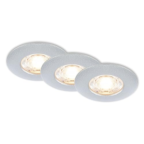 Briloner - Set of 3 LED Recessed Spotlights 230V Bathroom IP44, Ceiling ...