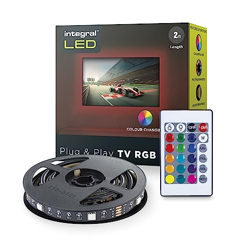 Integral LED 2m USB Strip Light for 32-58in TV or Screen, Plug & Play ...