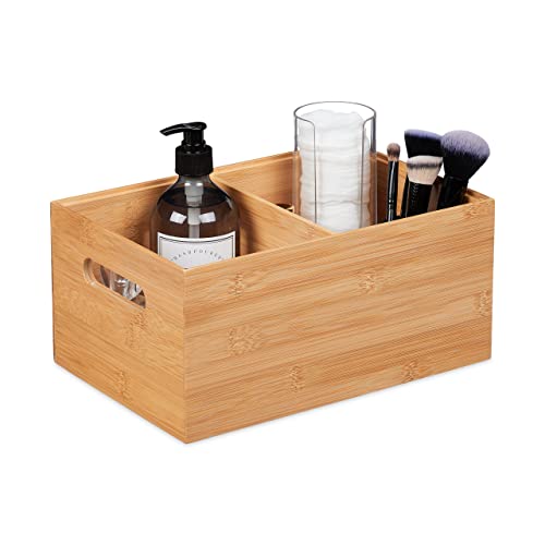 Relaxdays Storage Box, 2 Compartments, Stackable, Handles, H x W x D ...