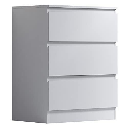 FWStyle Large 3 Drawer Chest Bedroom Furniture Deep Drawers - W60 x D40 ...