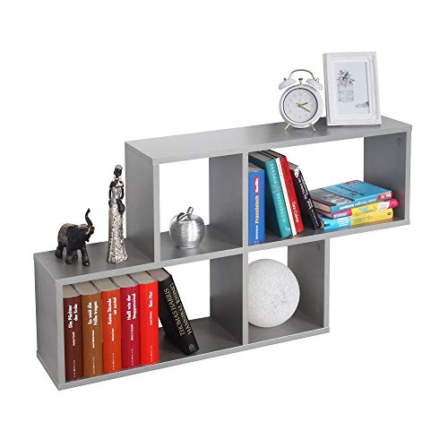 RICOO Wall Shelves 100cm x 53cm x 20cm WM051-PL Platinum Grey Wood ...