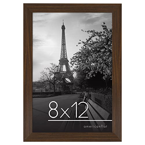 Americanflat 8x12 Picture Frame in Walnut - Photo Frame with Engineered ...
