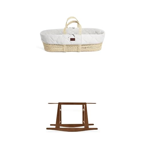 The Little Green Sheep Bundle - Quilted Moses Basket & Mattress, Dove ...