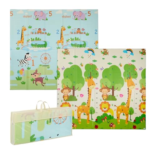 Relaxdays Foldable Playmat, Animals, Non-Toxic, 200 x 180 cm, XPE Foam ...