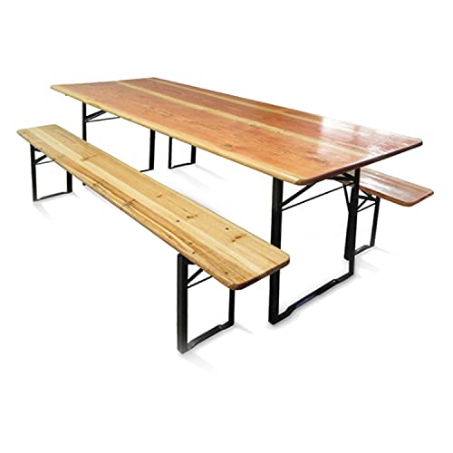 Dmora - Resealable table and benches set for brewery, brown color ...