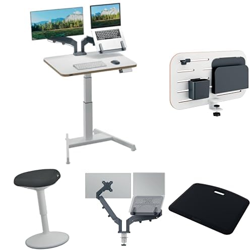 Leitz Ergo Compact Workstation Pro - Monitor & Laptop, Height-adjustable, electric sit/stand ...