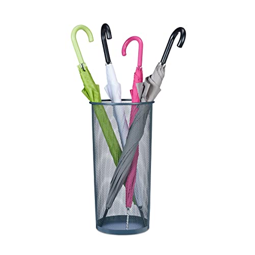Relaxdays Umbrella Stand, Round, Mesh Design, H x D: 50 x 26 cm, Metal ...