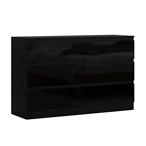 FWStyle 6 Drawer Chest, 40 cm Length x 120 cm Width x 77 cm Height ...