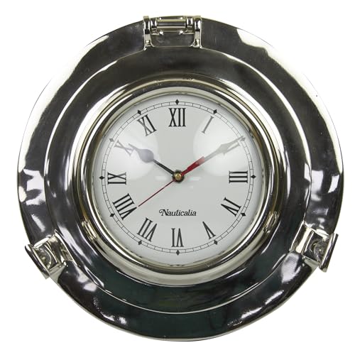 Nauticalia Aluminium Porthole Clock, 28cm by Amazon | ufurnish.com