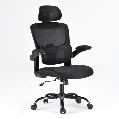 Sunon Office Desk Chair with Flip-Up Armrest, High Back Ergonomic ...