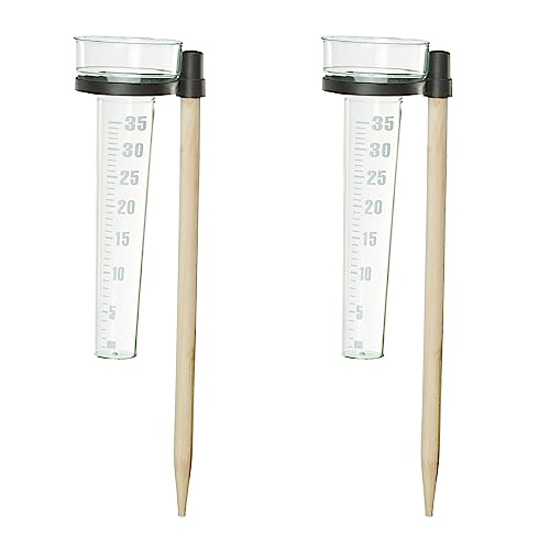 Relaxdays Rain Gauge, 2X Set, Precipitation Measurer, Rainfall ...