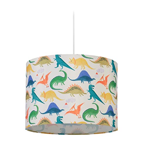 Relaxdays Kids Light Fixture, Lampshade with Dinosaurs, 145 x 35 cm ...