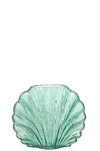 J-Line Glass Shell Vase, Azure Blue, Small by Amazon | ufurnish.com