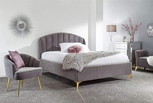 GFW Pettine Ottoman Bed King Size, Padded Plush Velvet & Hardwood Frame ...