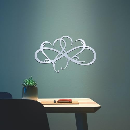 MayLove-US Heart Metal Wall Decor, Infinity Double Heart Steel Wall ...