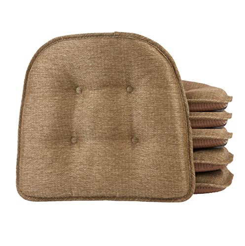 Klear Vu Omega Gripper Tufted Furniture Safe Non-Slip Dining Chair Cushion, 6 Pack, Gold 6 Count ...