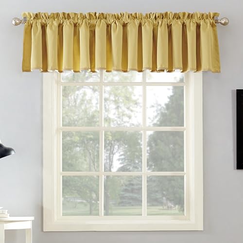 Sun Zero Barrow Energy Efficient Rod Pocket Curtain Valance Pair by ...