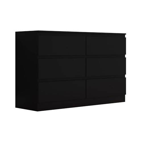 FWStyle Large 6 Drawer Chest Bedroom Furniture Storage - W110 x H77 x ...