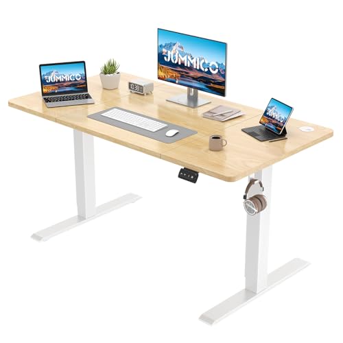 JUMMICO Electric Standing Desk, 140 x 60 cm Home Office Height ...
