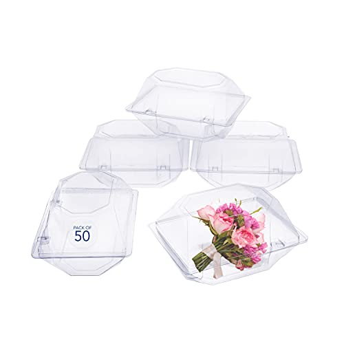 Royal Imports 50 Pack Clear Plastic Flower Box For Corsage, Boutonniere ...