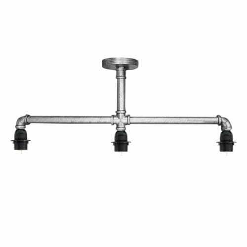 LEDSone 3 Way Water Pipe Ceiling Pendant Light 60 cm Brushed Sliver ...