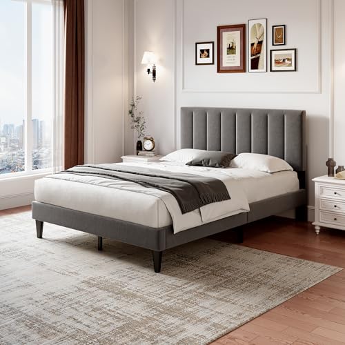Ball & Cast Double Upholstered Velvet Bed Frame, with Adjustable ...