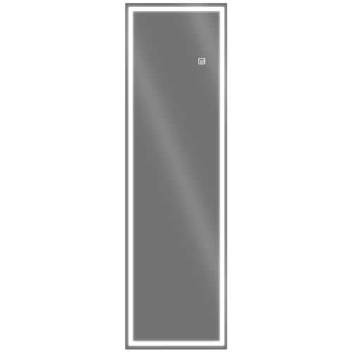 HOMCOM Full Length Mirror with LED Light, 120 x 40cm Long Wall Mirror ...