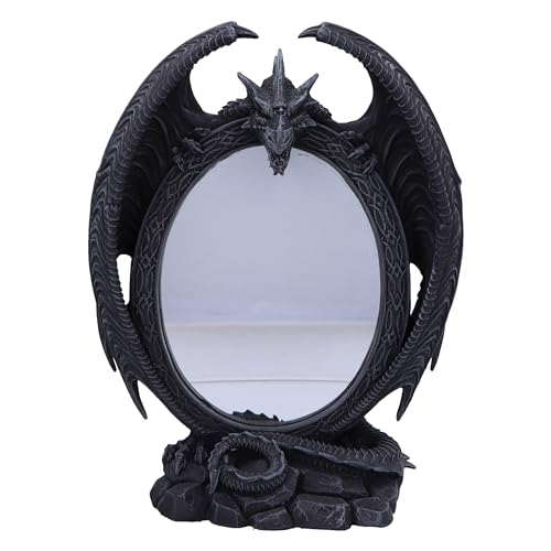 Nemesis Now Scaled Reflection 29cm, Resin, Black, Dragon Tabletop Mirror, Gothic Fantasy Home ...