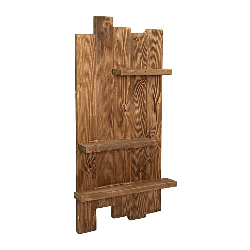 3 Tier Wooden Shelf, Wall Panel for Kitchen with Shelves, Wooden Wall ...