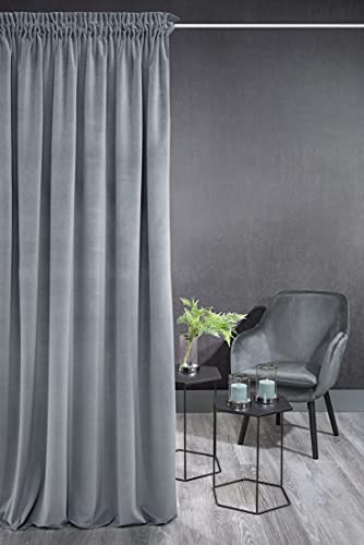 Eurofirany KRISTI Velvet Curtain with Rufflette Tape - 1 pc. Thermal ...