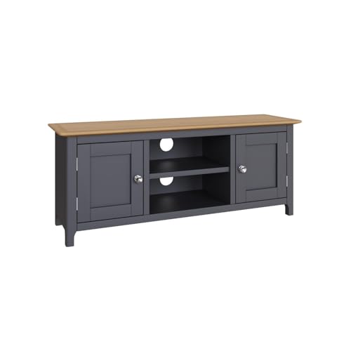 FWStyle Graphite Blue Oak 2 Door TV Unit - W110 X H44 X D35cm by Amazon ...
